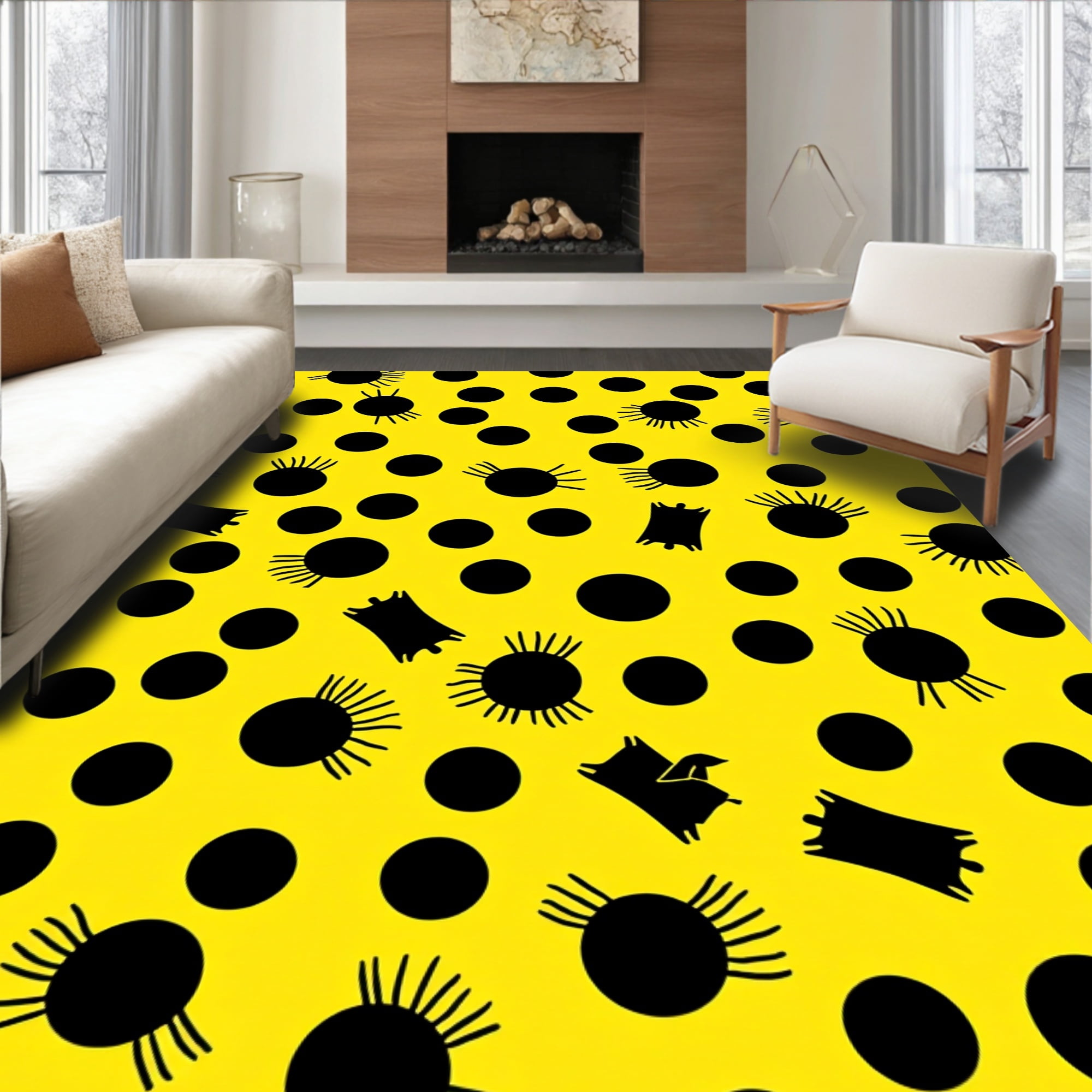 Flatwoven High Traffic Area Rug, Funky Exotic Spotted Designer Accent ...