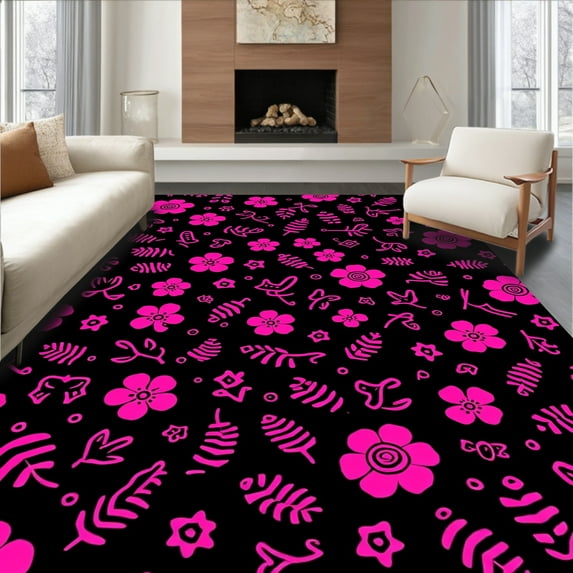 Flatwoven High Traffic Area Rug, Funky Spotted Botanical Heritage, Non ...