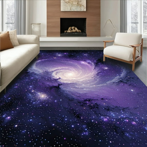 ODIKA 4'x6' Machine Washable Non-Slip Area Rug, Galaxy High Traffic Rug ...