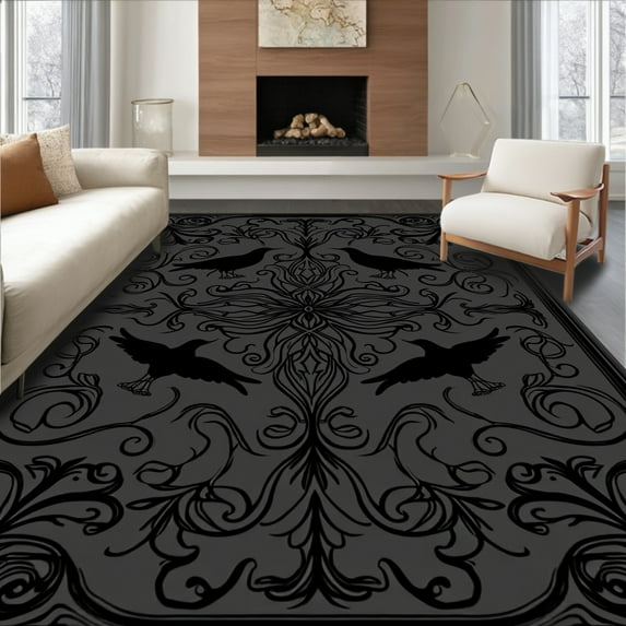 ODIKA 3'x5' Machine Washable Non-Slip Area Rug, Gothic Revival Ornate ...