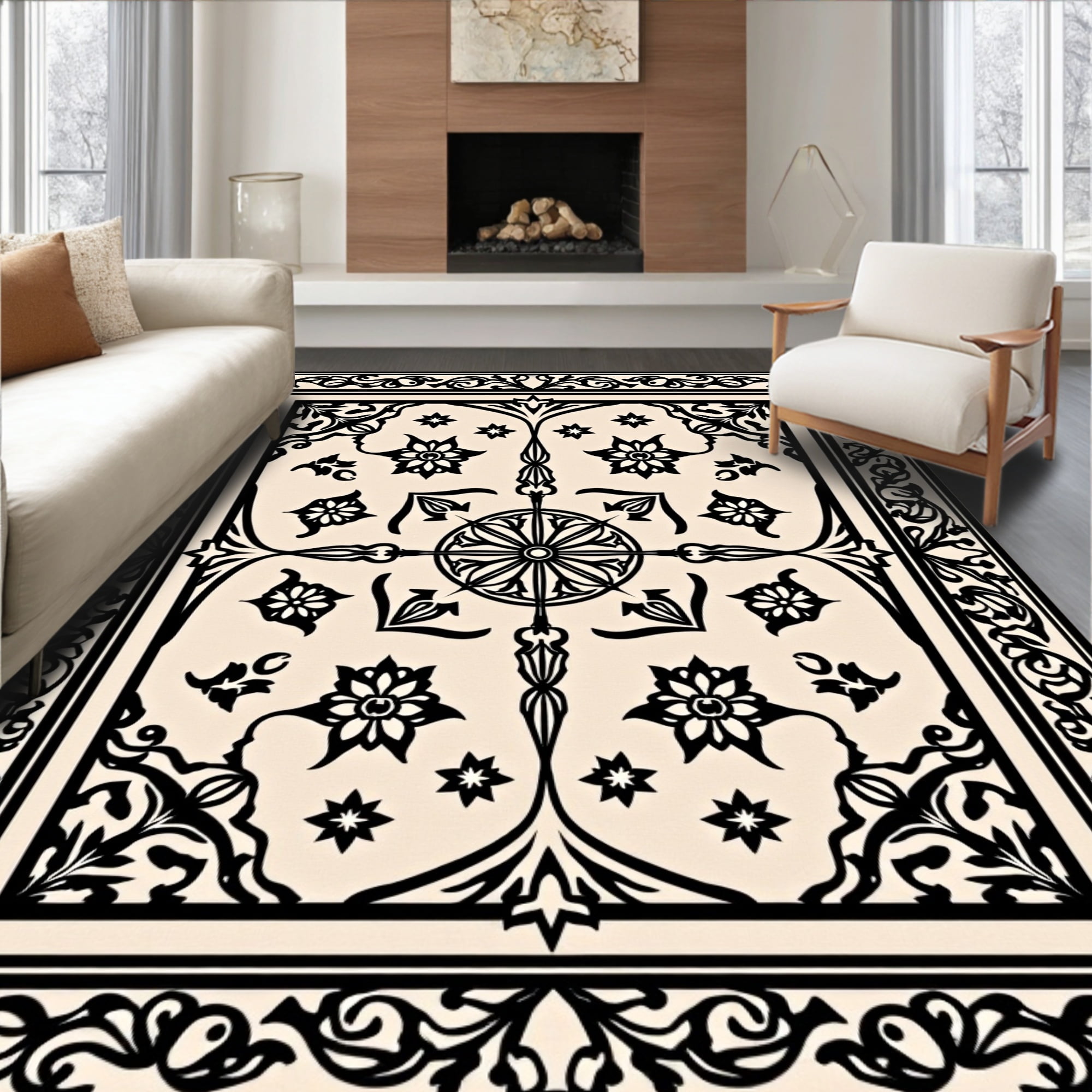 Flatwoven High Traffic Area Rug, Gothic Revival Runner with Intricate ...