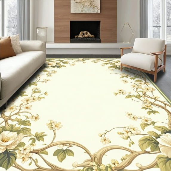 Flatwoven High Traffic Area Rug, Handcrafted Chateau Garden Trellis ...