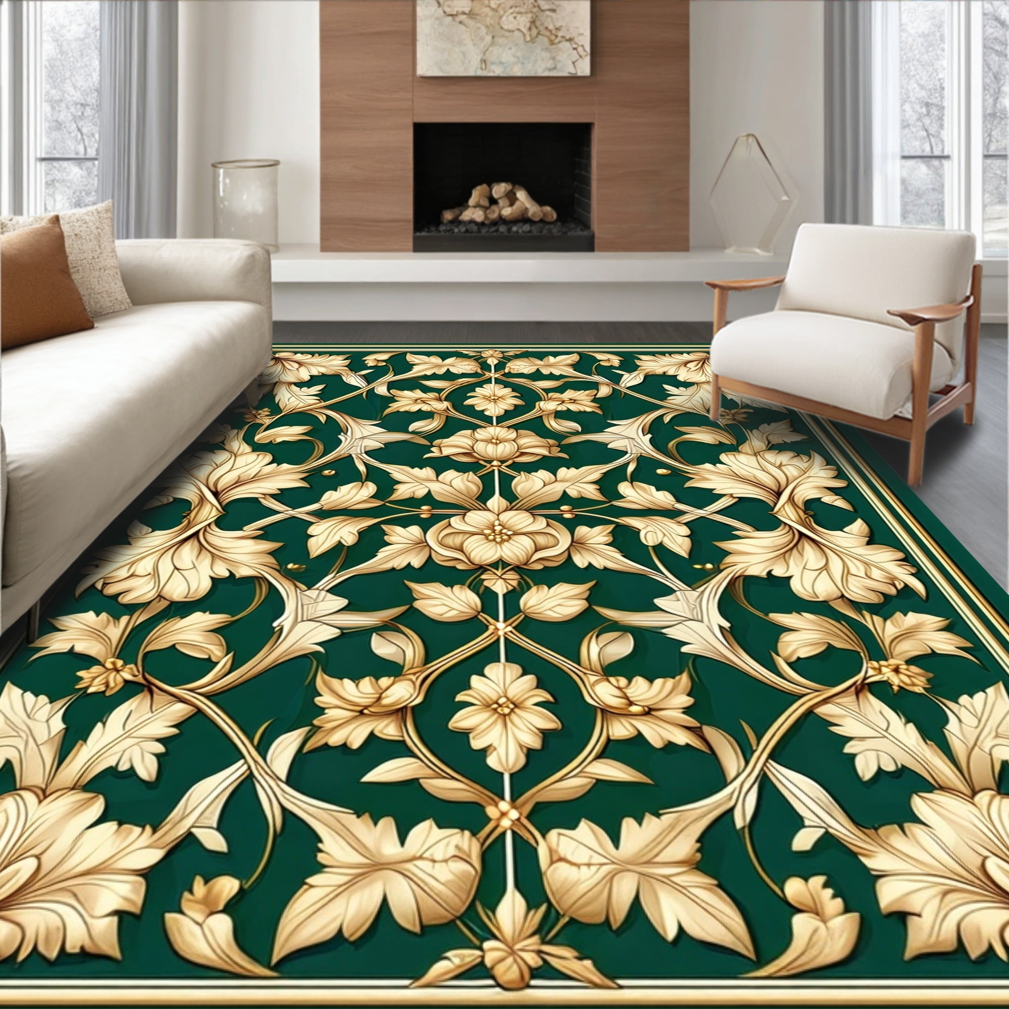 Flatwoven High Traffic Area Rug, Heritage Lattice with Baroque Trellis ...