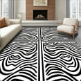 Flatwoven High Traffic Area Rug, High Contrast Striped Motif with ...