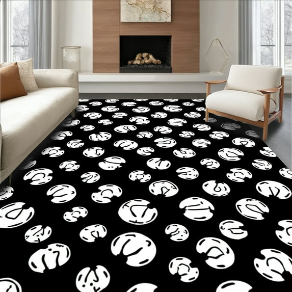 Flatwoven High Traffic Area Rug, Industrial Monochrome with Dynamic ...
