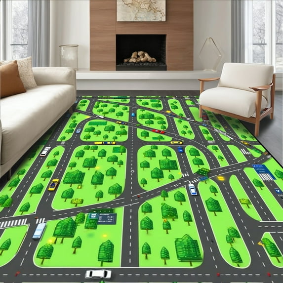 ODIKA 4'x6' Machine Washable Non-Slip Area Rug, Interactive Multi Hued ...