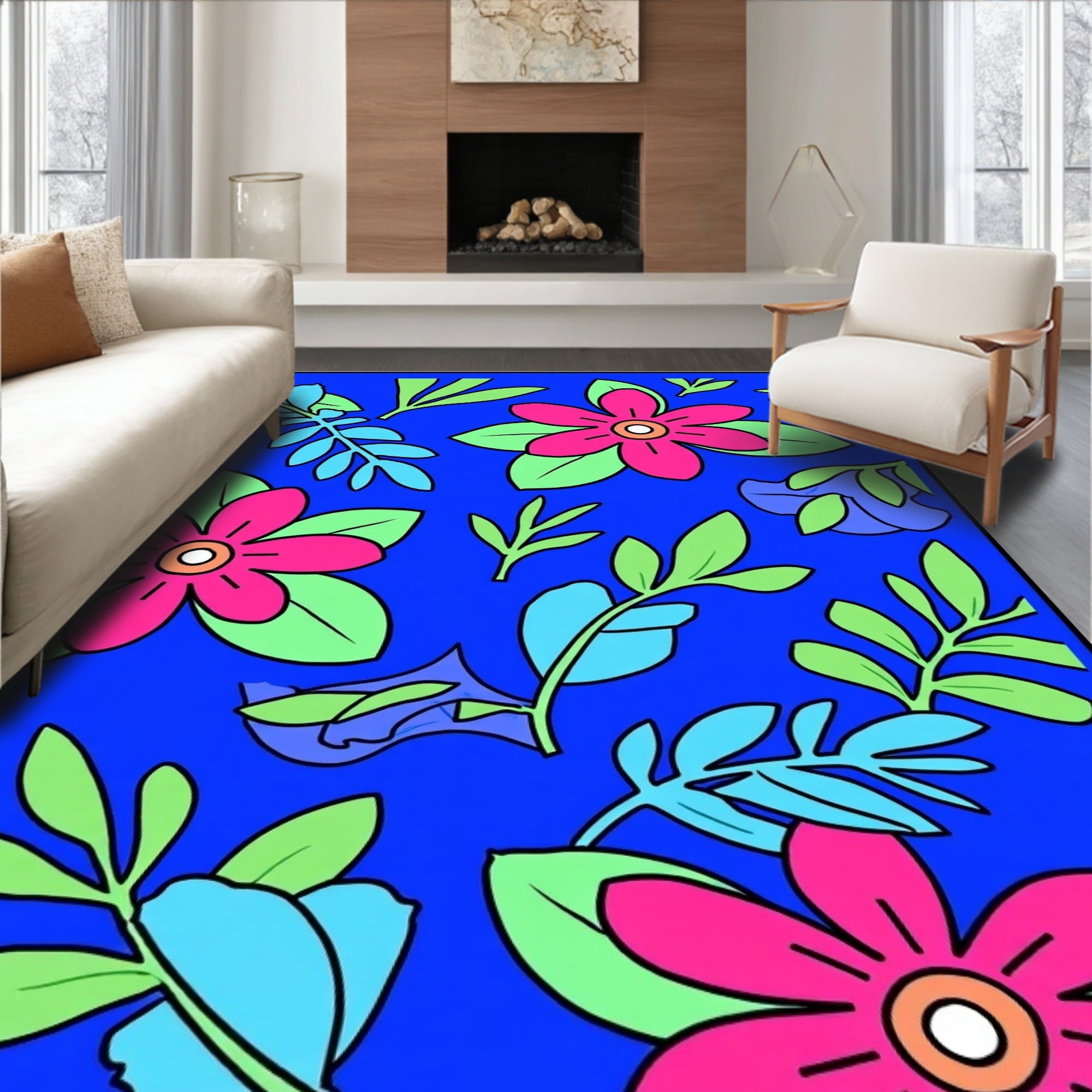 Flatwoven High Traffic Area Rug, Interlocking Abstract Animal Inspired ...