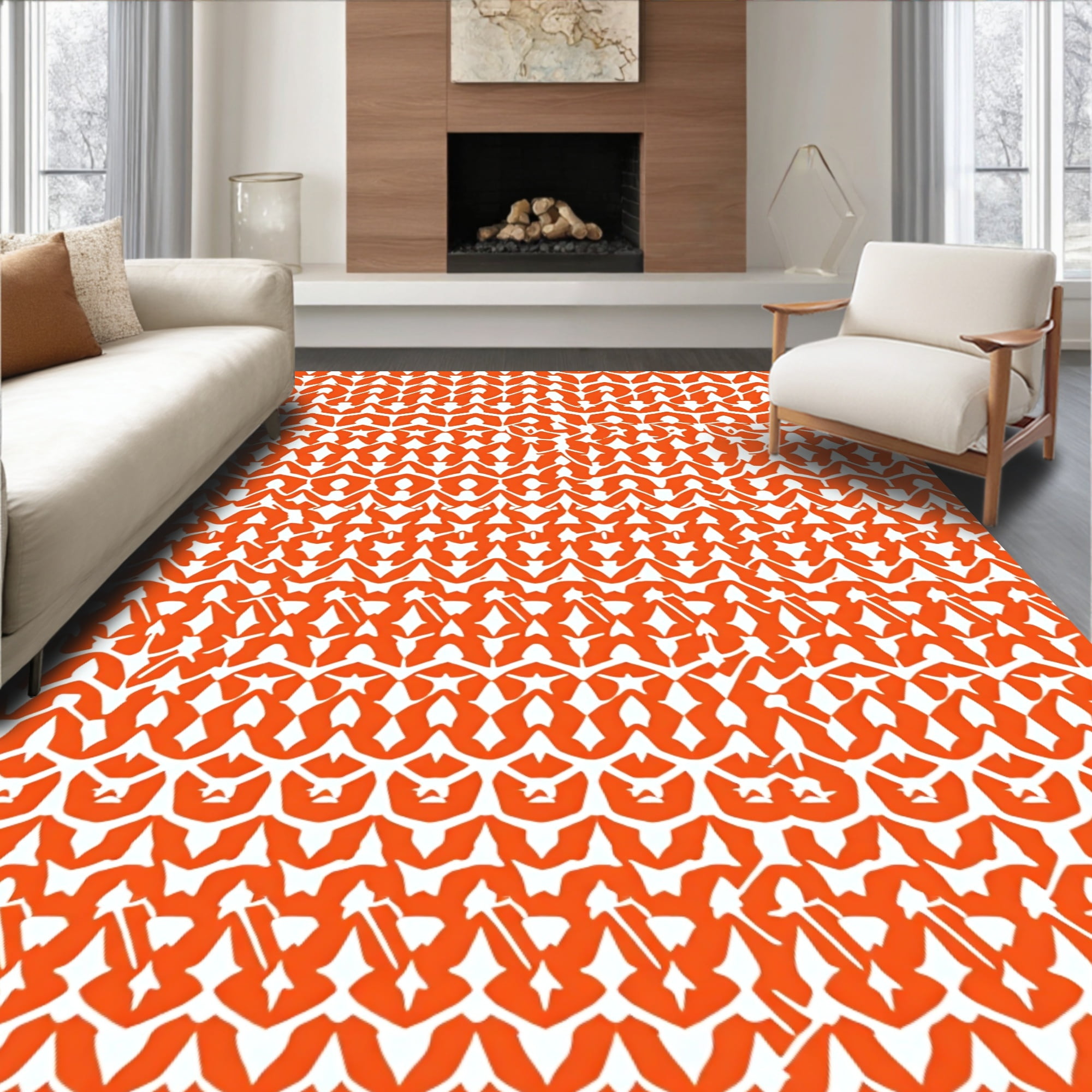 Flatwoven High Traffic Area Rug, Interlocking Hexagon Modern Accent ...
