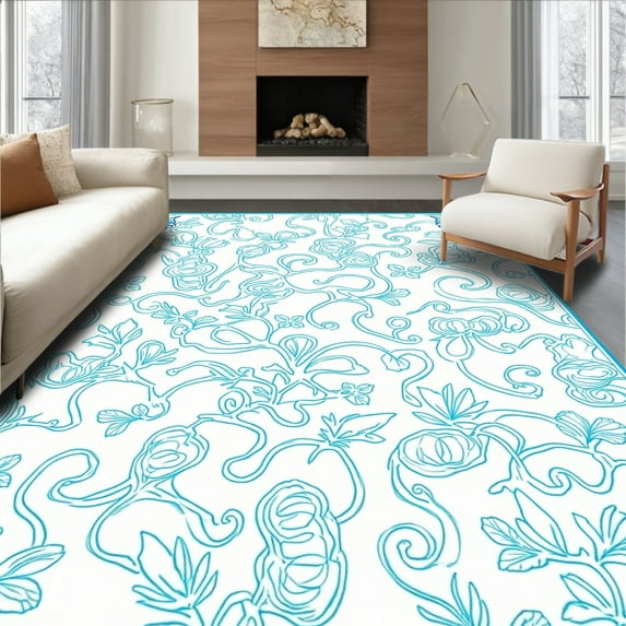 Flatwoven High Traffic Area Rug, Intricate Dust Motif With Whimsical ...