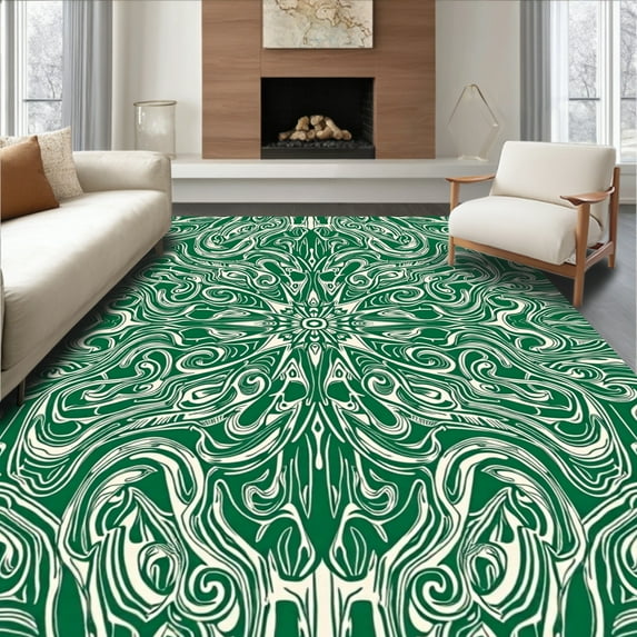 Flatwoven High Traffic Area Rug, Intricate Nature Inspired Design with ...