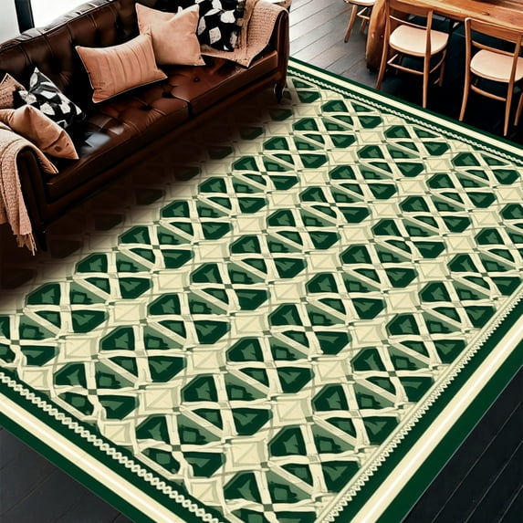 Flatwoven High Traffic Area Rug, Legacy Motif Trellis Lattice Weave ...
