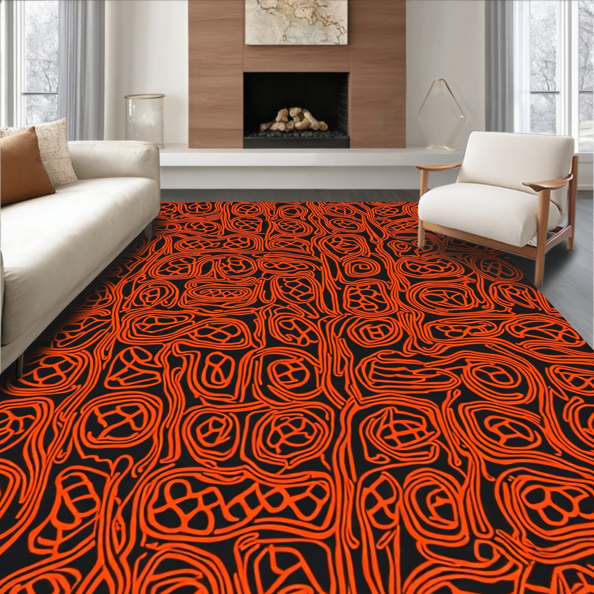 Flatwoven High Traffic Area Rug, Leopard s Dance Bohemian Printed, Non ...