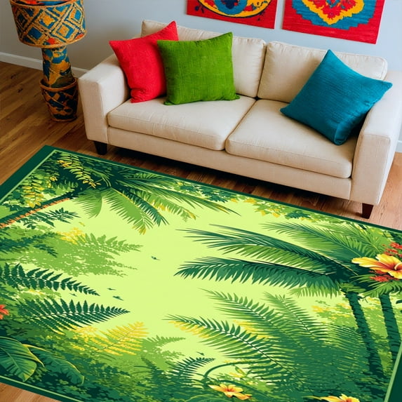 Flatwoven High Traffic Area Rug, Lush Canopy Artistry With Interlaced ...