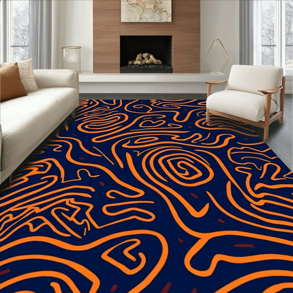 Flatwoven High Traffic Area Rug, Majestic Jungle Cat Stripe with Exotic ...