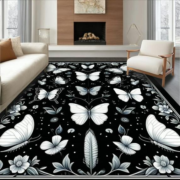Flatwoven High Traffic Area Rug, Metamorphosis Butterfly Ultra Decor ...