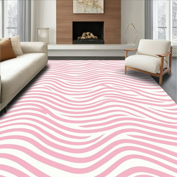 Flatwoven High Traffic Area Rug, Minimalist Abstract Design with Fluid ...