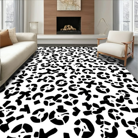 Flatwoven High Traffic Area Rug, Minimalist Abstract Spot Motif ...