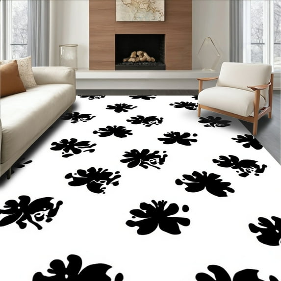 Flatwoven High Traffic Area Rug, Minimalist Interlocking Spotted Motif ...