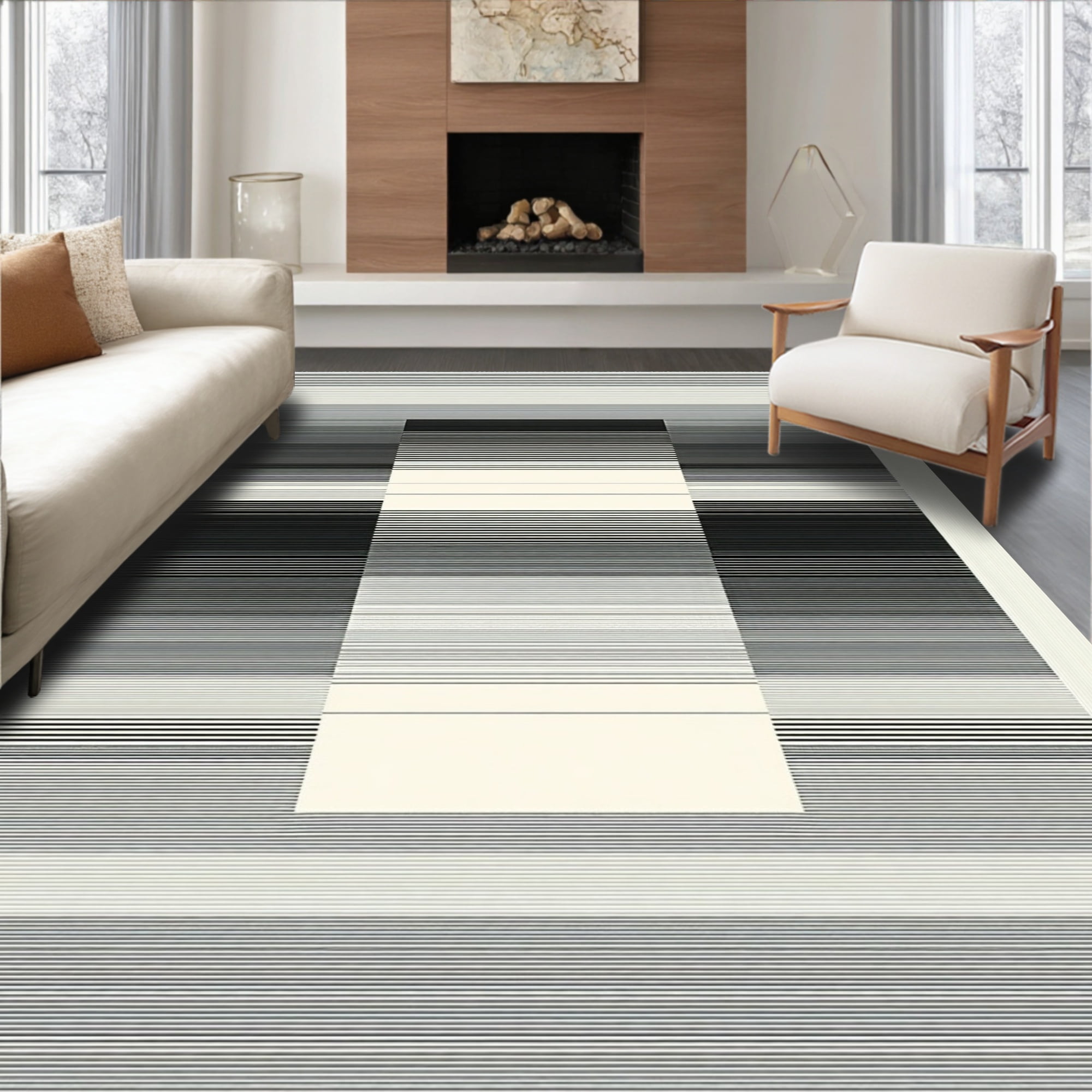 ODIKA 2'x3' Machine Washable Non-Slip Area Rug, Minimalist Rectangular ...