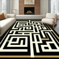 Flatwoven High Traffic Area Rug, Modern Abstract Maze Design, Non Slip ...