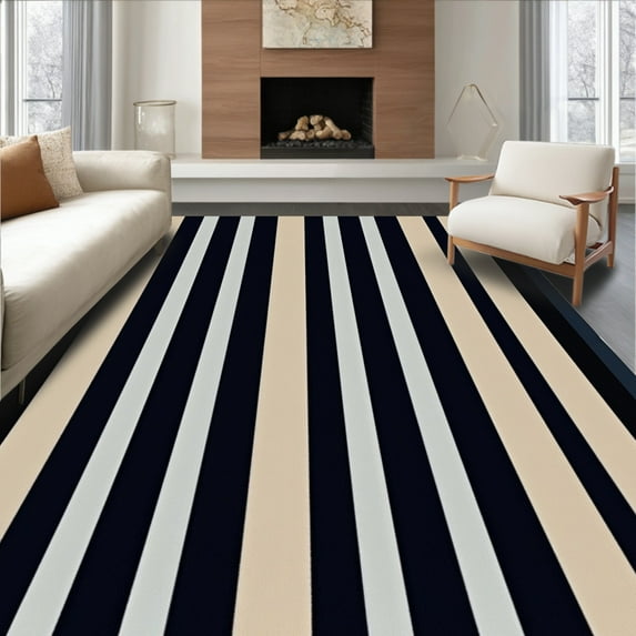 Flatwoven High Traffic Area Rug, Modern Abstract Stripe Area, Non Slip ...