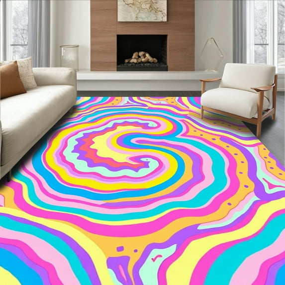 Flatwoven High Traffic Area Rug, Modern Boho Ripple Featuring ...