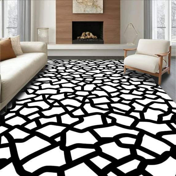 Flatwoven High Traffic Area Rug, Modern Spotted Area Showcasing ...