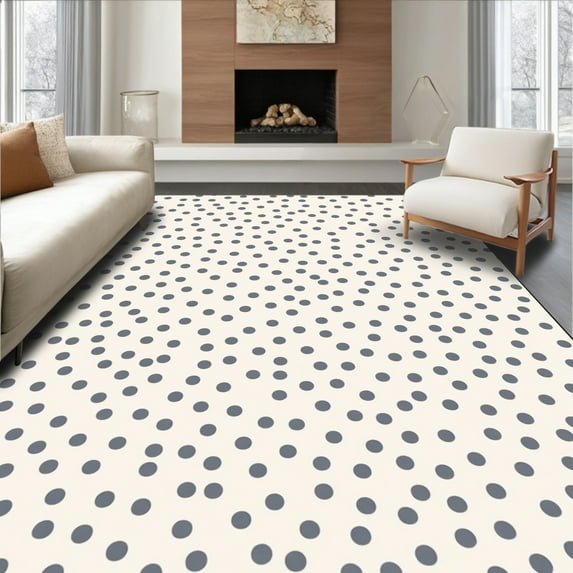 Flatwoven High Traffic Area Rug, Modern Spotted Dotted Feline Motif ...