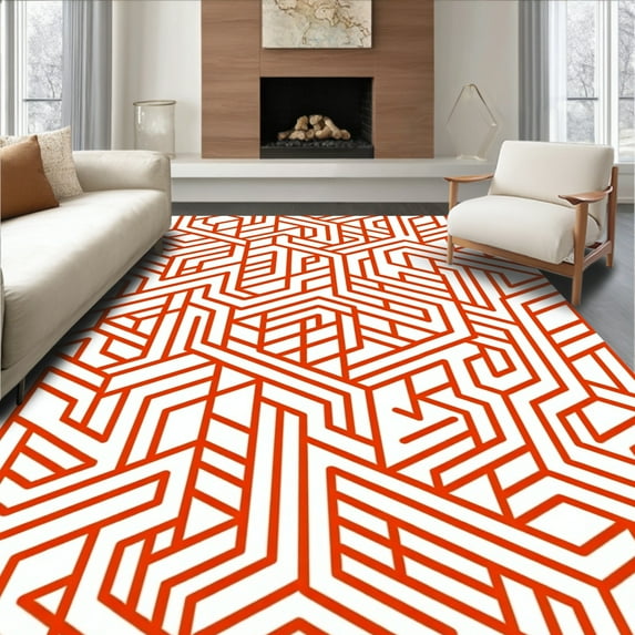 Flatwoven High Traffic Area Rug, Modern Tessellation Honeycomb Machine ...