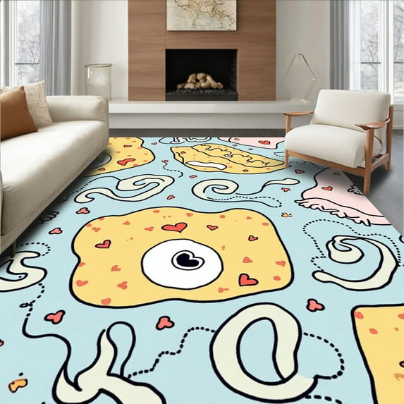 Flatwoven High Traffic Area Rug, Mouse and Cheese Maze with Whimsical ...