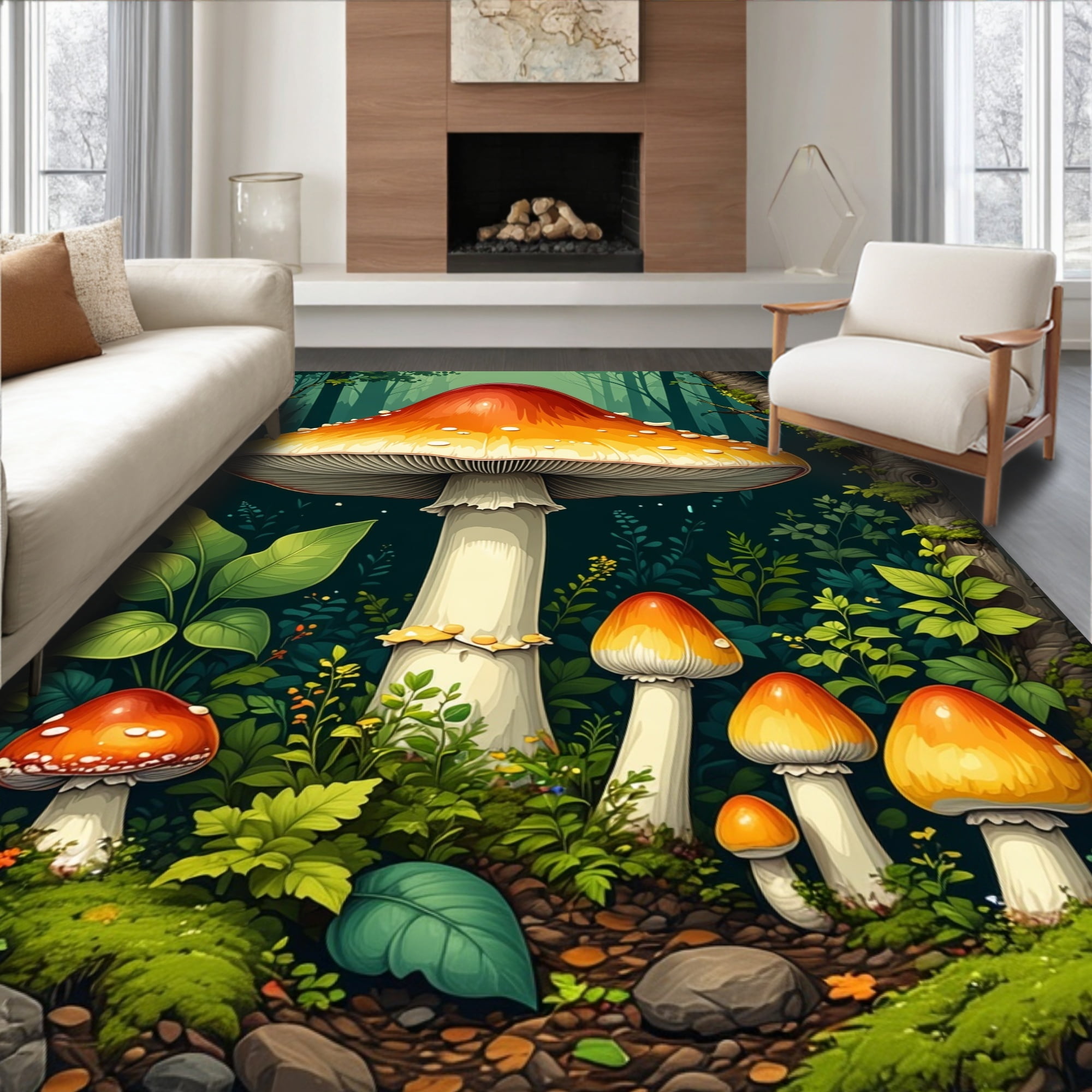 ODIKA 6'x9' Machine Washable Non-Slip Area Rug, Multi Color Vintage ...