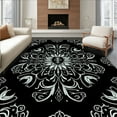 Flatwoven High Traffic Area Rug, Mystic Beetle Emblem with Floral ...