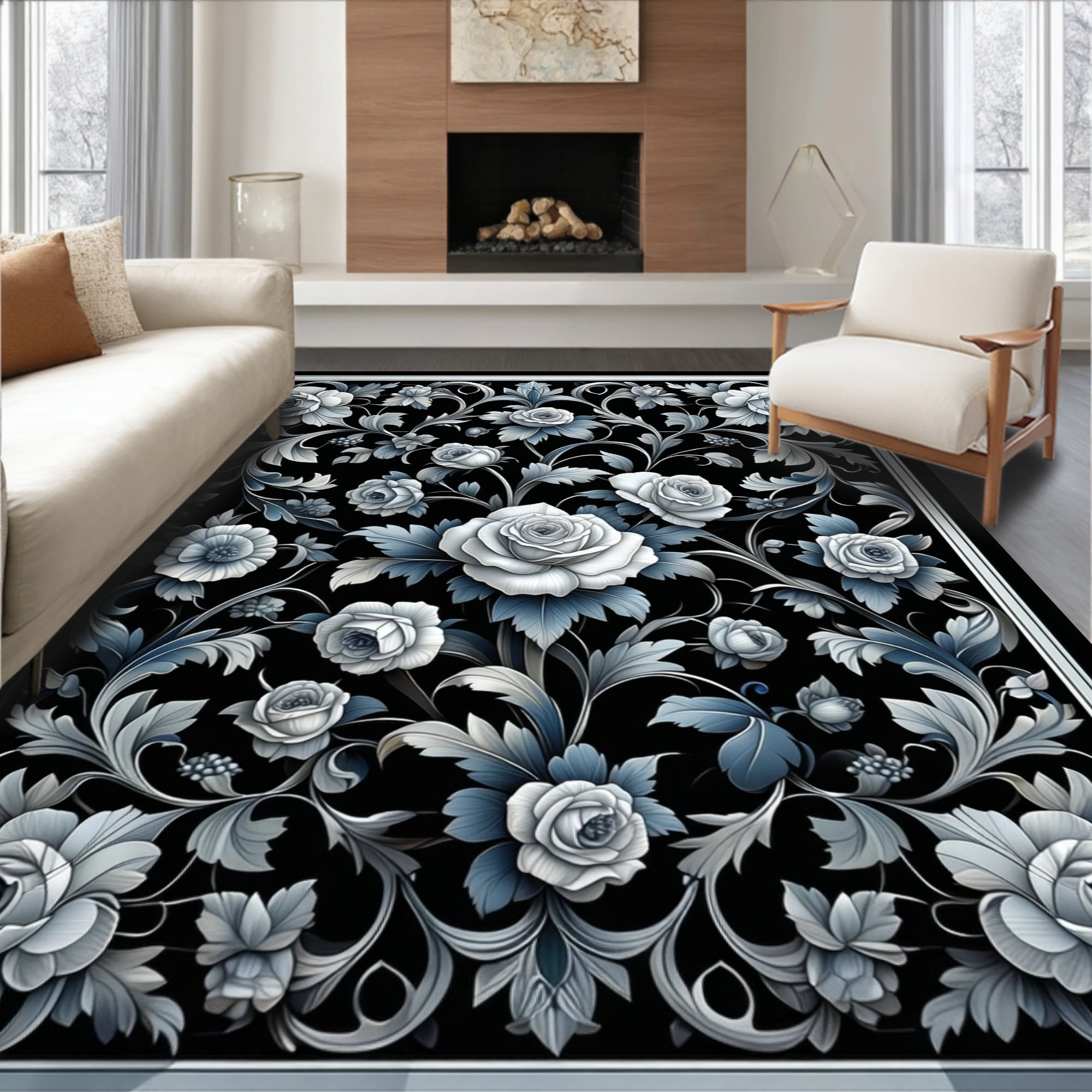 Flatwoven High Traffic Area Rug, Mystic Floral Tapestry Runner Gothic ...