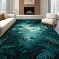 Flatwoven High Traffic Area Rug, Mystic Jungle Night Themed Animal ...