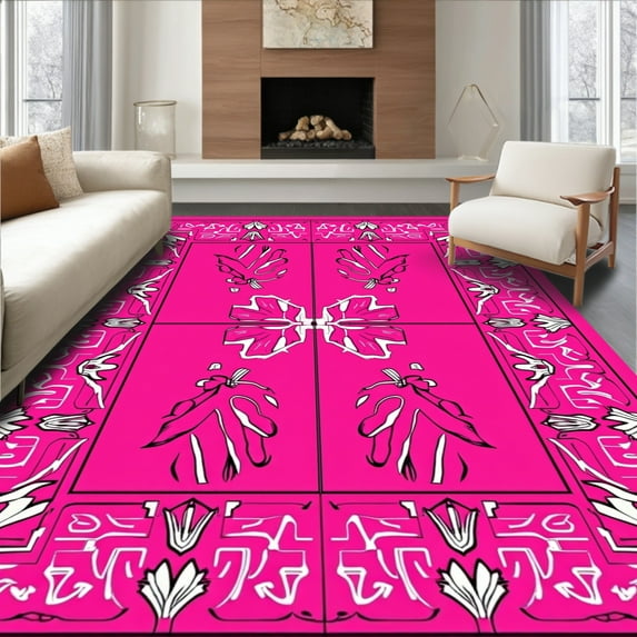 Flatwoven High Traffic Area Rug, Mythical Beast with Abstract Animal ...