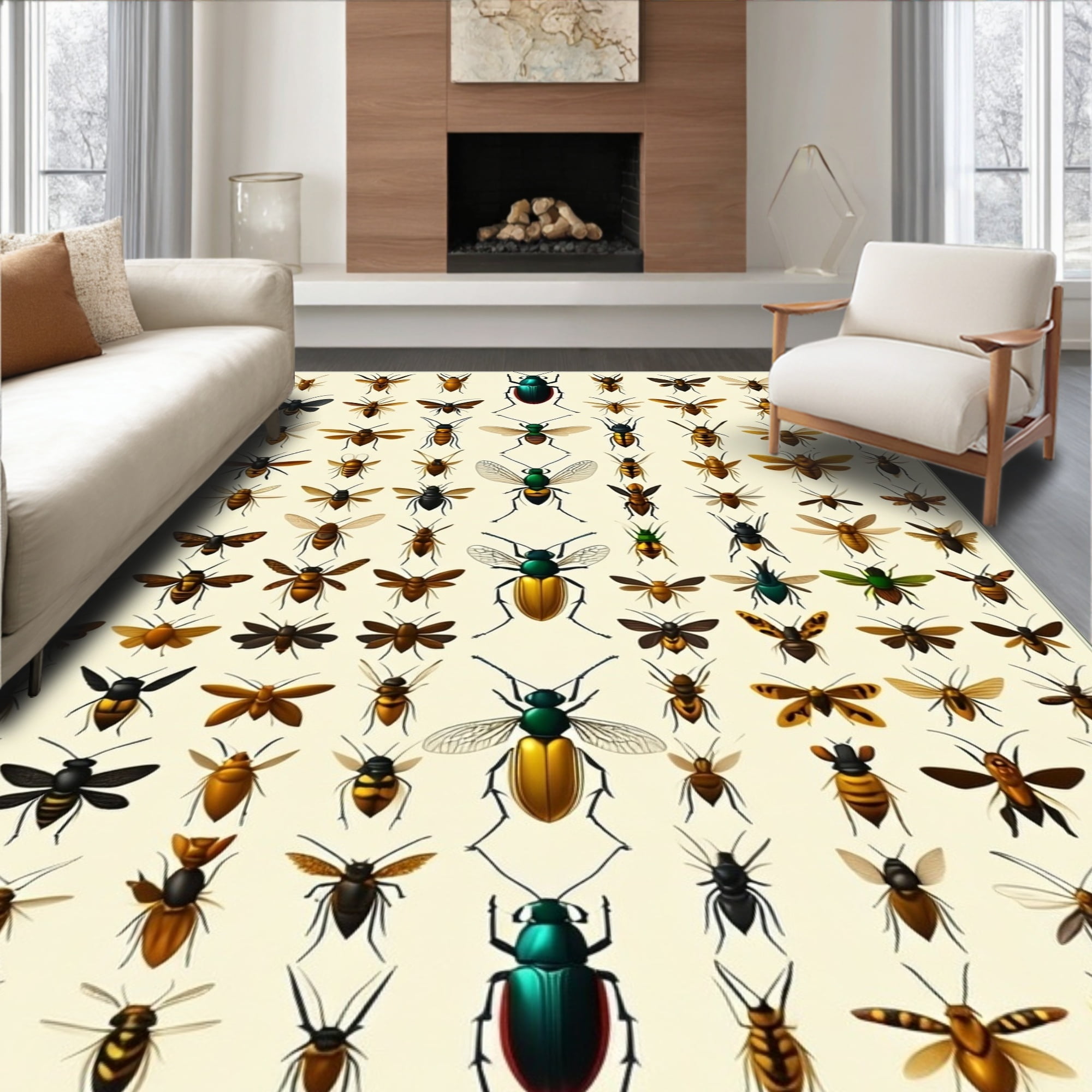 Flatwoven High Traffic Area Rug, Natural History Museum Bug Collection ...