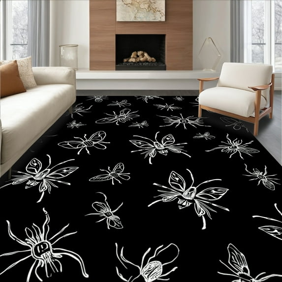 Flatwoven High Traffic Area Rug, Natural History Museum Inspired Insect ...