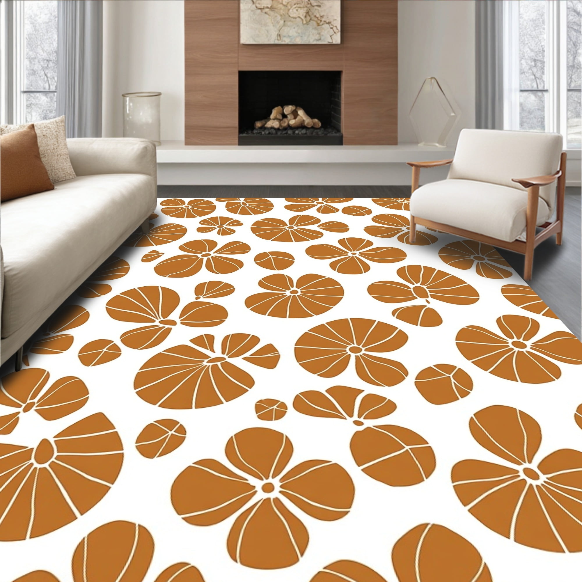 Flatwoven High Traffic Area Rug, Naturalistic Spotted Motif with ...