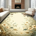 Flatwoven High Traffic Area Rug, Nature Study Butterfly Garden with ...