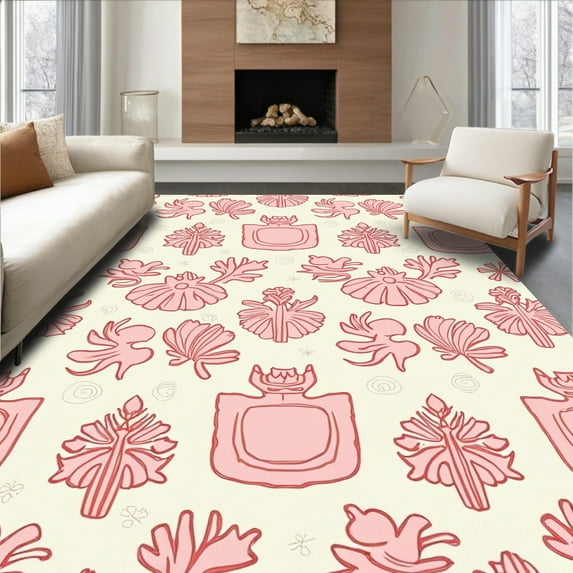 Flatwoven High Traffic Area Rug, Nautical Creature & Shell Repeating ...