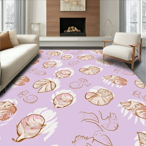 Flatwoven High Traffic Area Rug, Nautical Knot and Anchor with Delicate ...