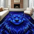 Flatwoven High Traffic Area Rug, Nebula Wolf Art Throw Cosmic Canine ...