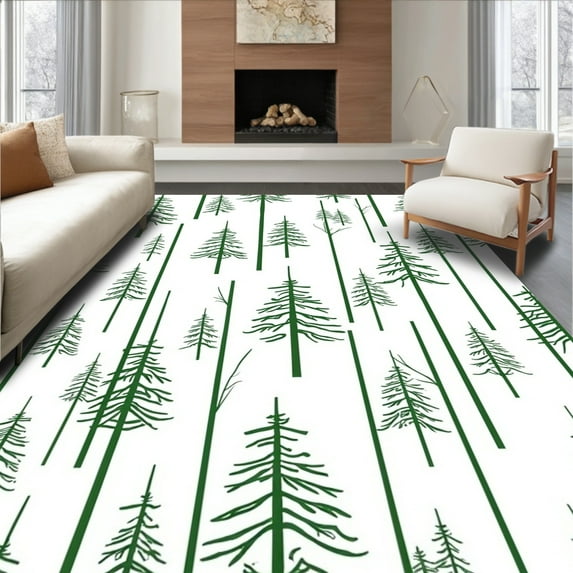 Flatwoven High Traffic Area Rug, Nordic Woodland Symphony Machine ...