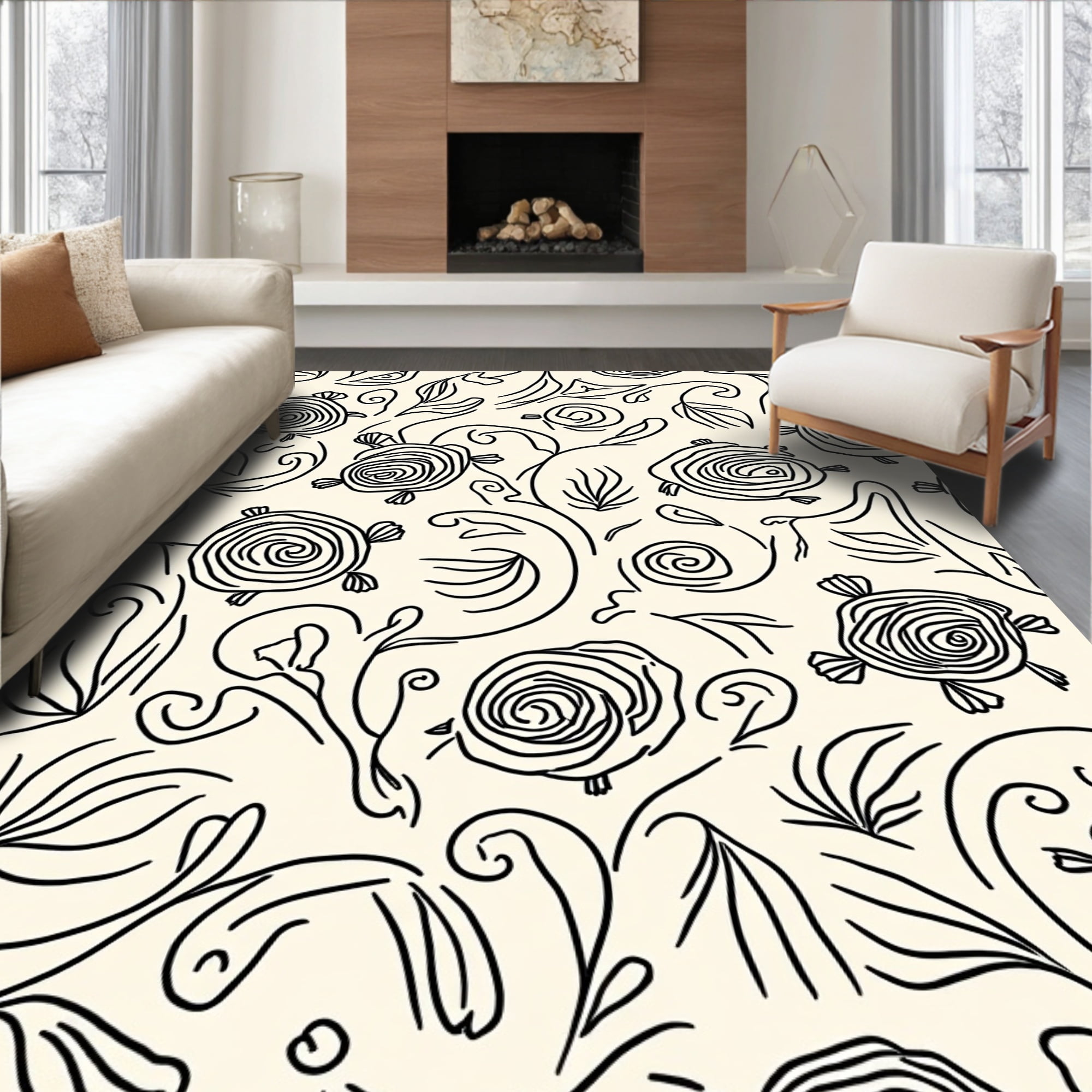 Flatwoven High Traffic Area Rug, Oceanic Tortoise Motif with Interlaced ...