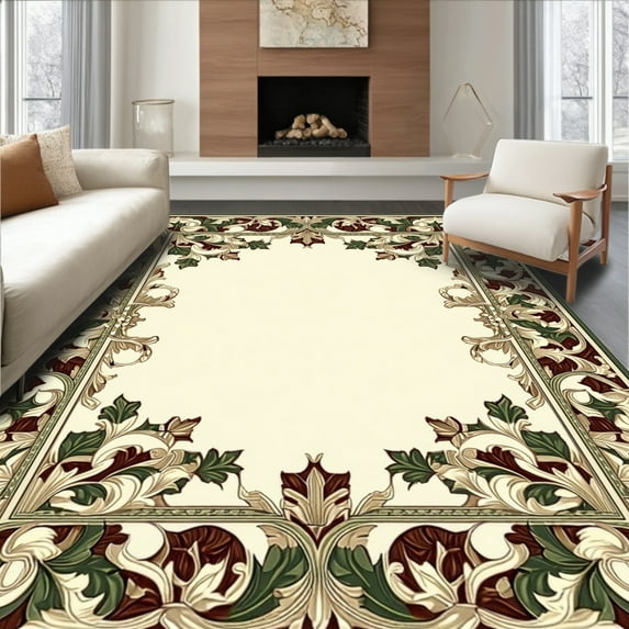 Flatwoven High Traffic Area Rug, Old World Charm Elegant Scrollwork ...