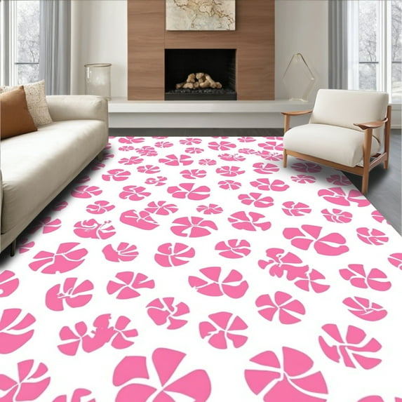 Flatwoven High Traffic Area Rug, Pink Cheetah Spots Abstract Wildcat ...
