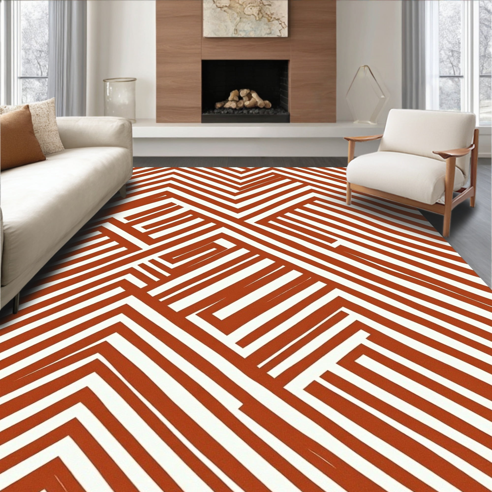 Flatwoven High Traffic Area Rug, Radiant Linear Spectrum Design with ...