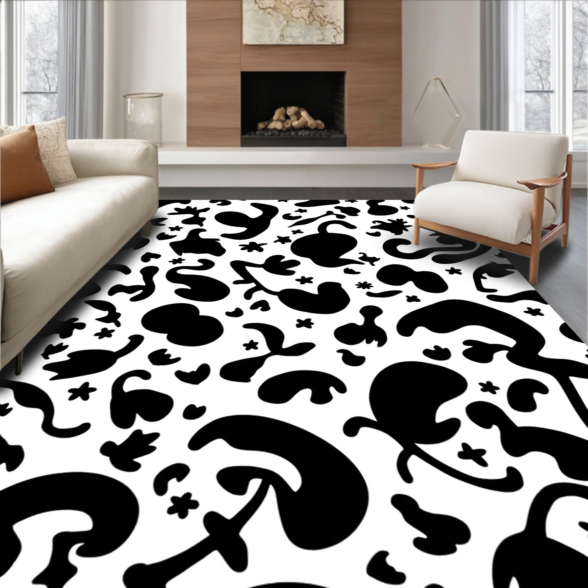 Flatwoven High Traffic Area Rug, Ranch Hand Flair Blotched Skin Motif ...