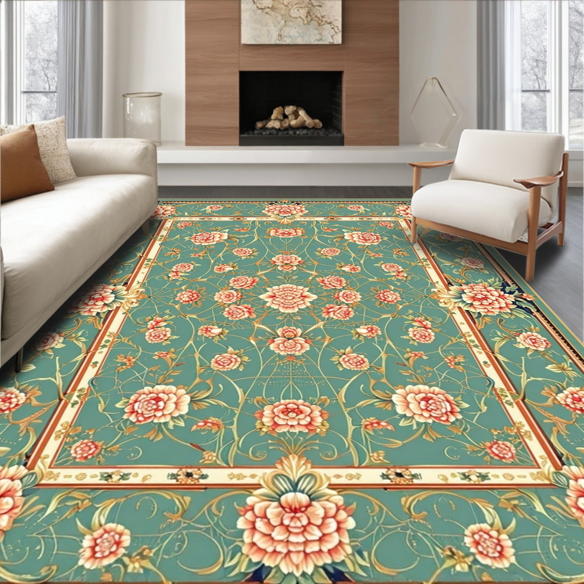 Flatwoven High Traffic Area Rug, Rococo Inspired Intricate Spiderweb ...
