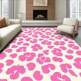 ODIKA 6' Machine Washable Non-Slip Area Rug, Rose Leopard Print Modern ...